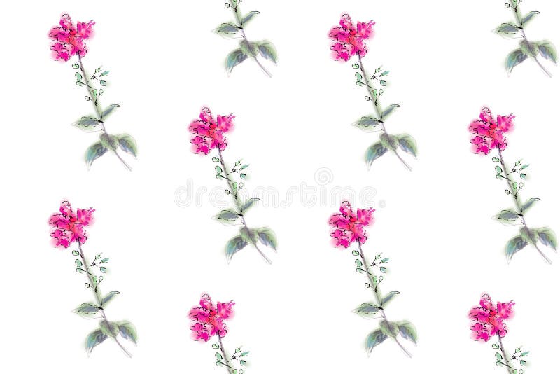 Seamless Pattern Background of Water Color Flower Stock Vector ...