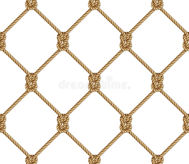 Seamless Pattern, Background, Yellow Rope Woven in the Form Fishing Net ...