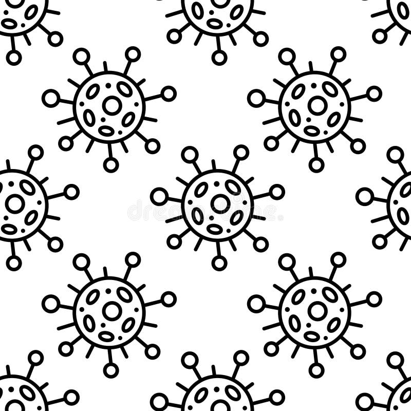 Seamless Pattern Bacterium Virus Vector Illustration. Stop COVID-19 ...