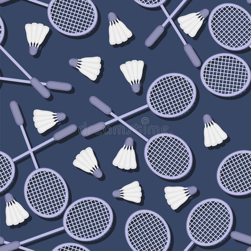 Seamless Pattern with Badminton Stock Illustration - Illustration of ...