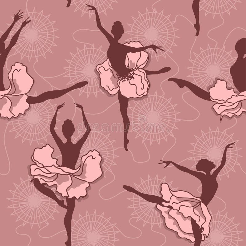 Seamless Pattern of Ballet Dancers Stock Vector - Illustration of ...