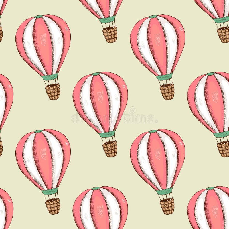 Seamless Pattern with Balloon Stock Vector - Illustration of cartoon ...