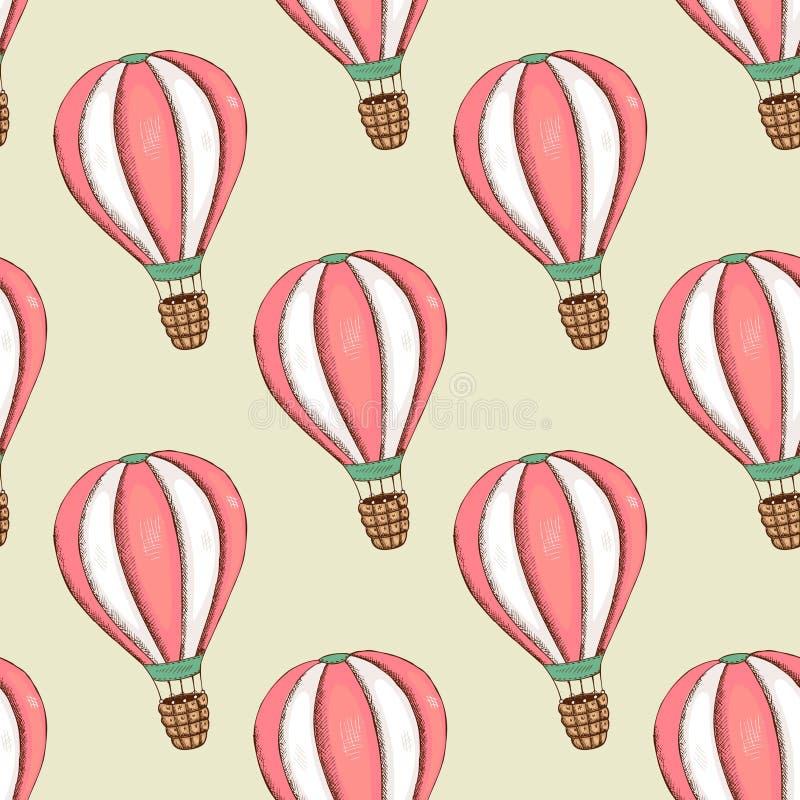 Seamless Pattern with Balloon Stock Vector - Illustration of balloon ...
