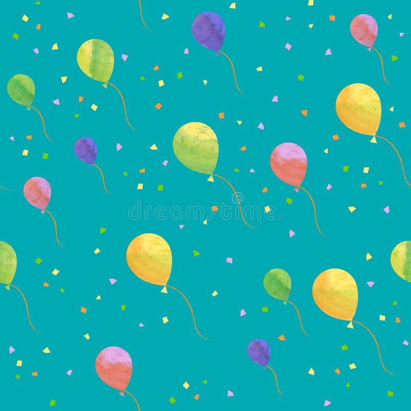 Seamless Pattern of Balloon Stock Vector - Illustration of transparent ...