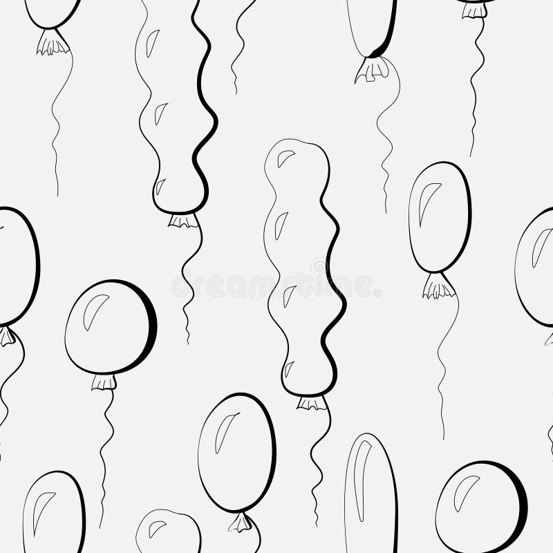 Seamless Pattern with Balloons. Stock Vector - Illustration of flying ...