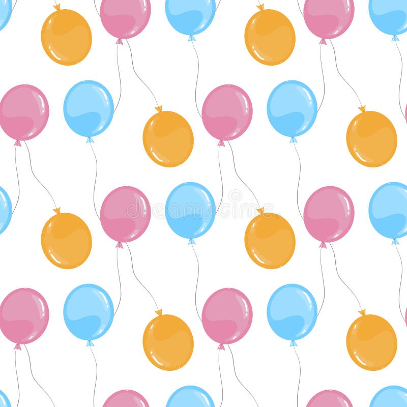Seamless Pattern with Balloons Party Element Vector Stock Vector ...