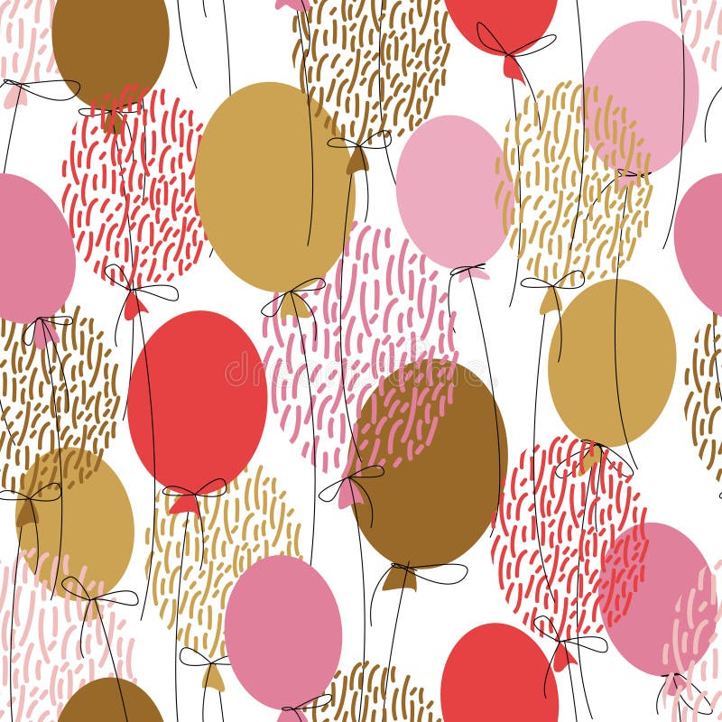 Seamless Pattern with Balloons Stock Illustration - Illustration of ...