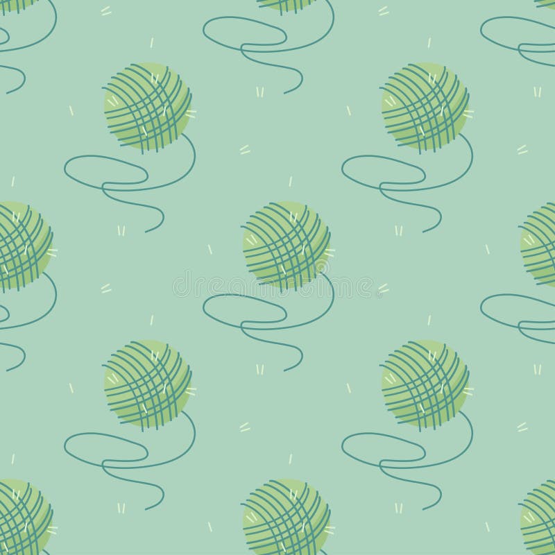 Seamless Pattern of Balls of Thread, Vector Illustration for Fabric ...