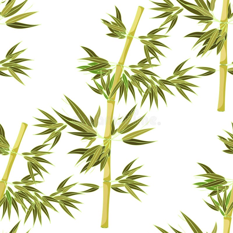 Seamless Pattern Bamboo Tree Tropical China Japan. Vector Illustration ...