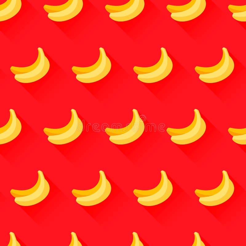 Seamless Pattern with Bananas on Red Background Stock Vector ...