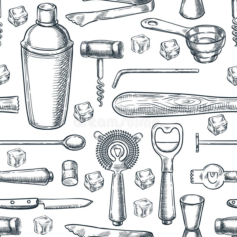 Cocktail Bar Seamless Pattern Stock Illustrations – 8,743 Cocktail Bar ...