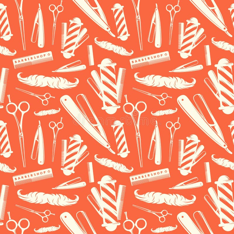 Seamless Pattern for Barber Shop Stock Vector - Illustration of graphic ...
