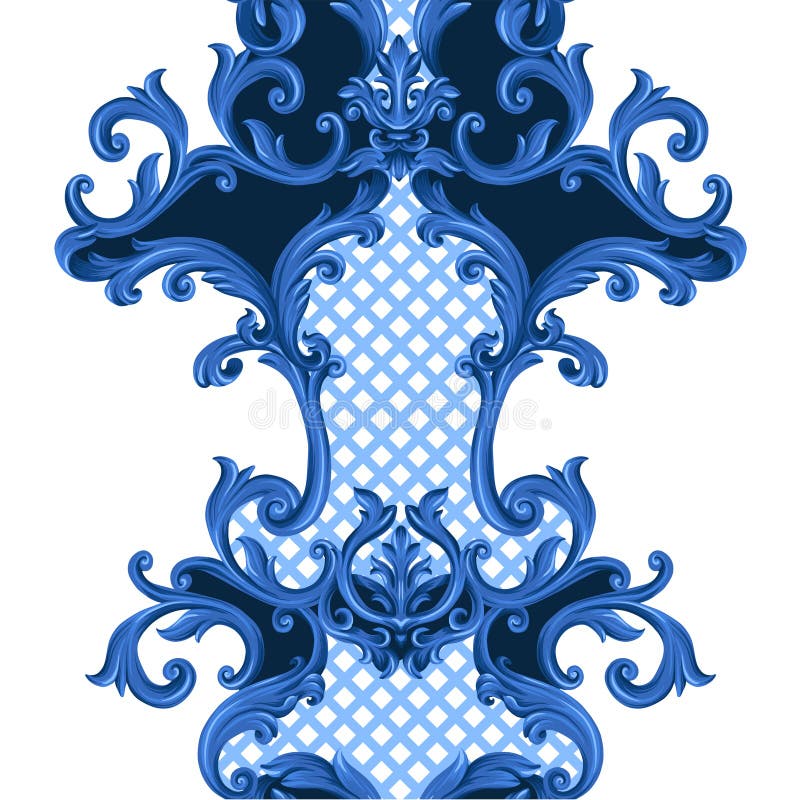 Seamless Pattern with Baroque Elements. Vector. Stock Vector - Illustration of antique, texture ...
