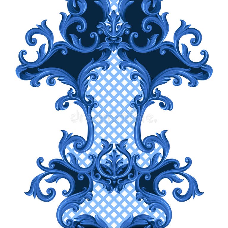 Seamless Pattern with Baroque Elements. Vector. Stock Vector - Illustration of antique, texture ...