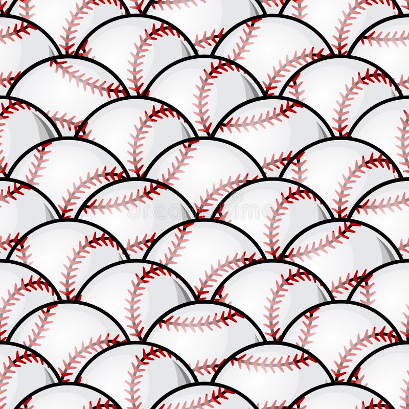 Seamless Pattern with Baseball Softball Ball Graphics. Stock Vector ...