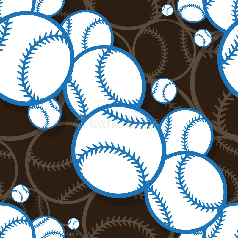 Seamless Pattern with Baseball Softball Ball Graphics. Stock ...