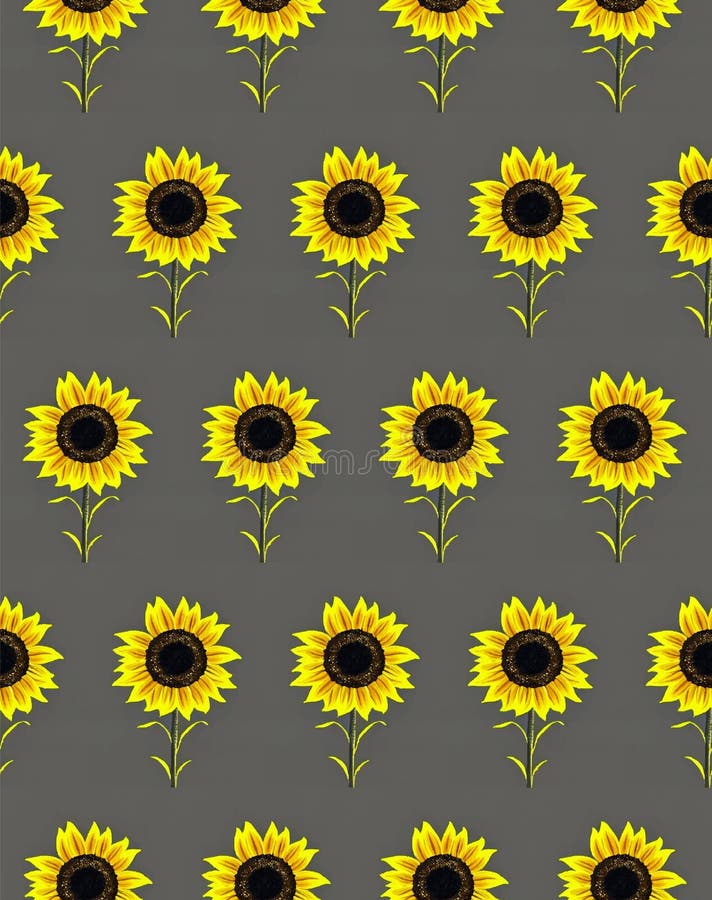 Seamless Vector Pattern Based on Hand Drawn Sunflower Stock Vector ...