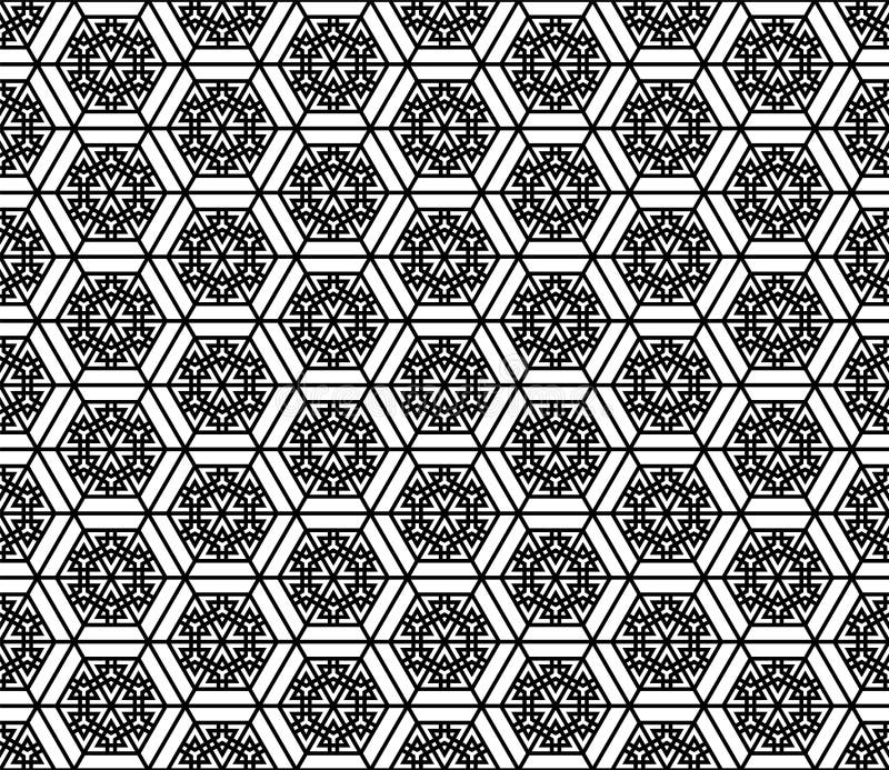 Seamless Pattern Based on Japanese Geometric Ornament .Black and White ...