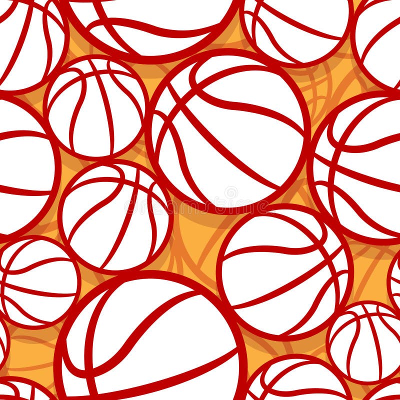 Seamless Vector Pattern with Basketball Balls. Stock Illustration ...
