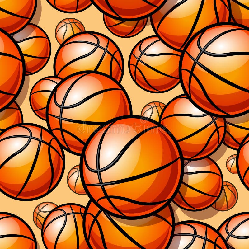 Seamless Vector Pattern with Basketball Balls. Stock Vector ...