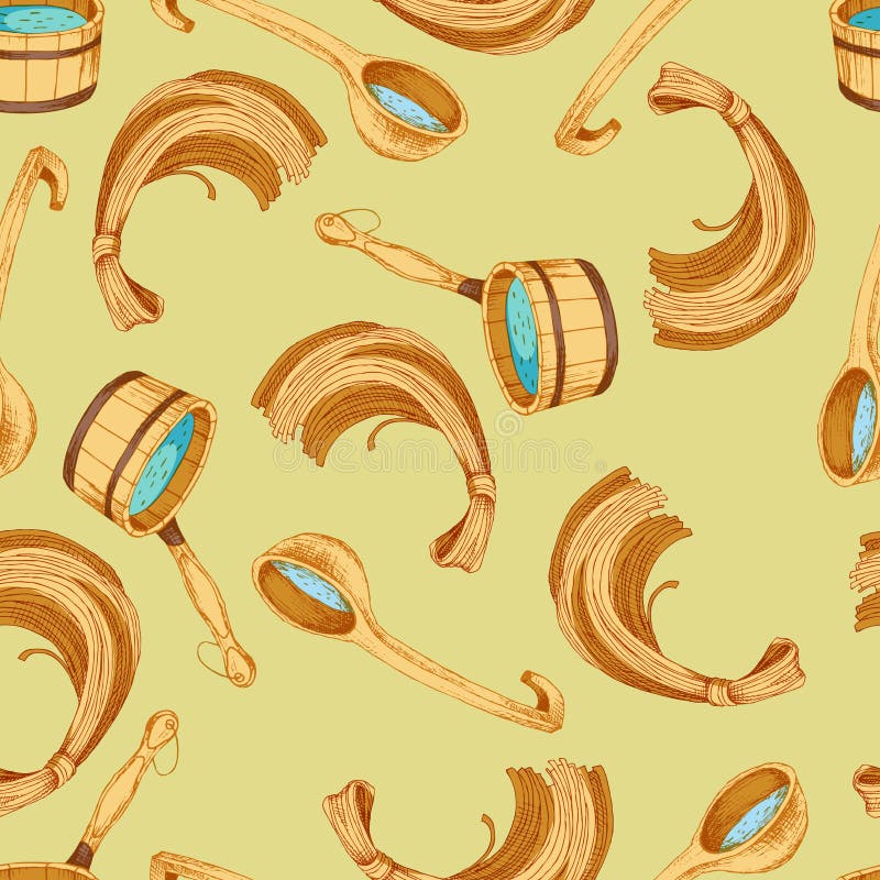 Seamless Pattern with Bath Accessories Collection Background Design ...