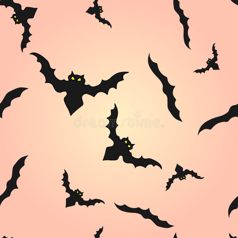 Seamless Pattern with Bats Silhouettes. Printable Template Stock Vector ...