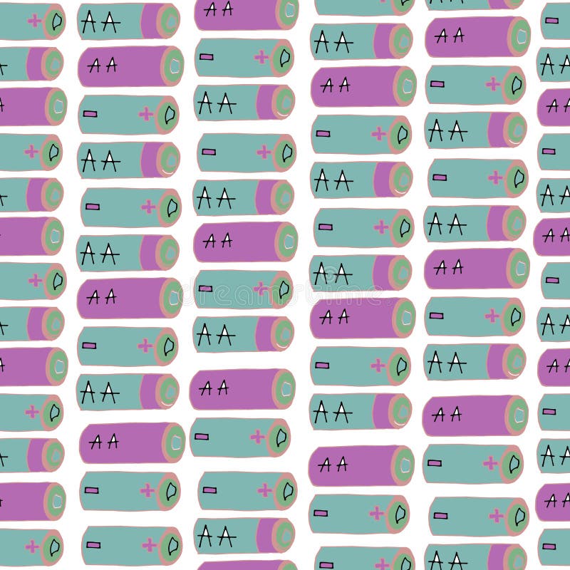 Seamless Pattern of Batteries - Vector Stock Vector - Illustration of ...