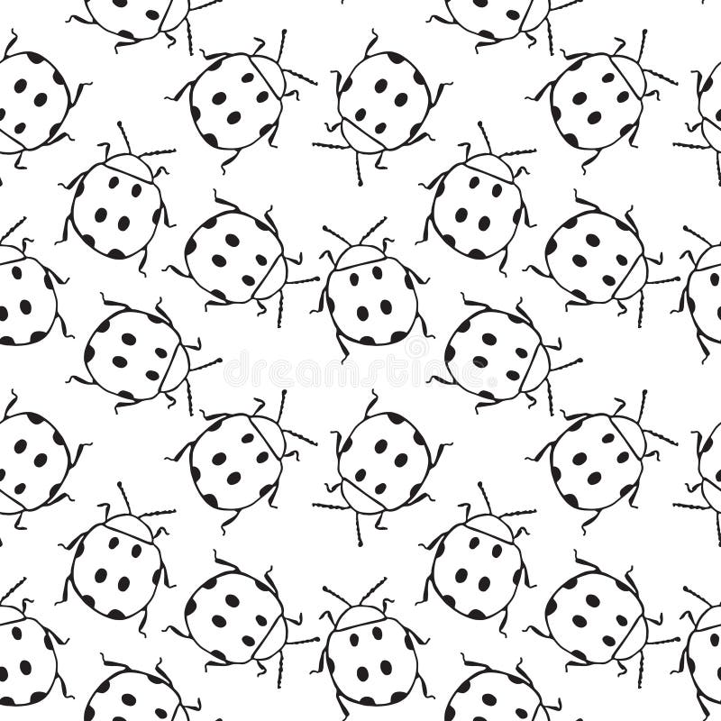 Seamless Pattern with Beatle. Vector Illustration Stock Vector ...