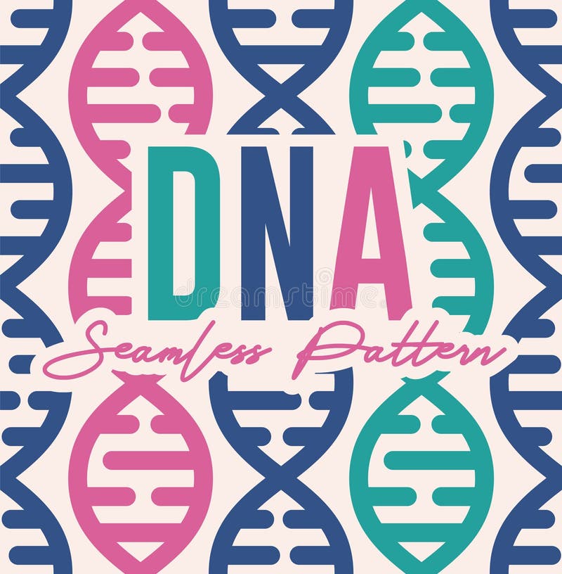 Seamless Pattern of Beautiful Cute Cute Color DNA and RNA in Vector ...