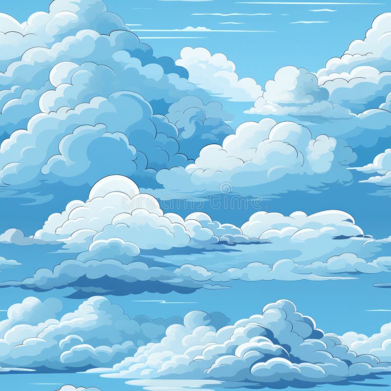 Seamless Pattern of Beautiful and Detailed Sky Textures, Ideal for ...