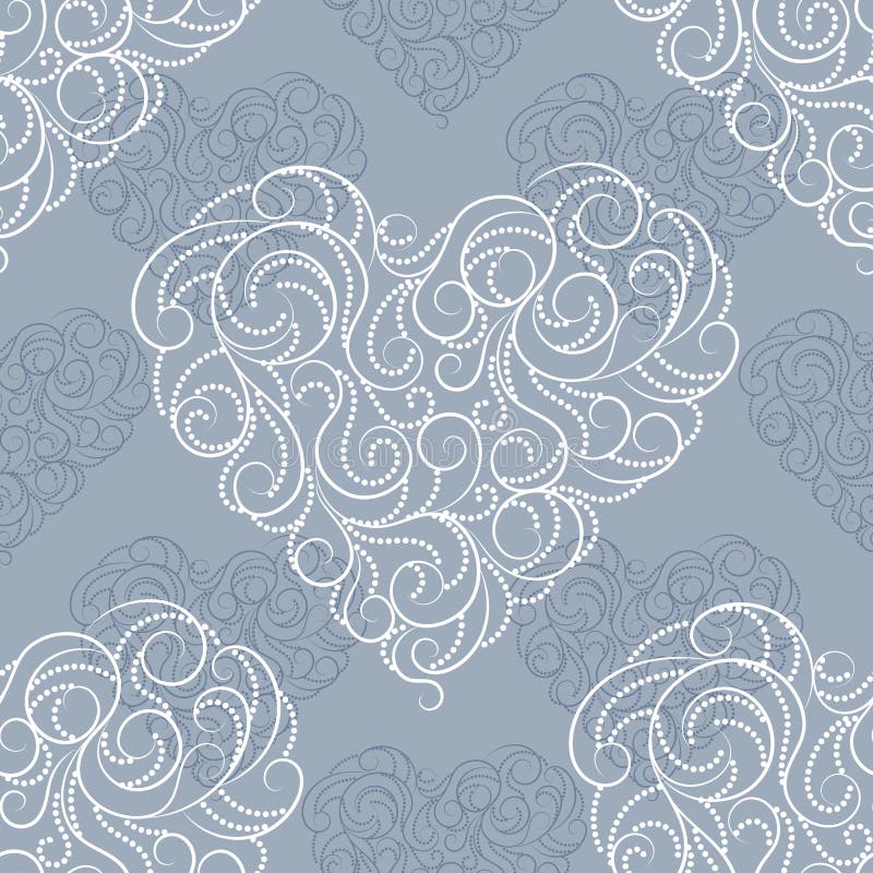 Seamless Pattern with Beautiful Hearts Stock Vector - Illustration of ...