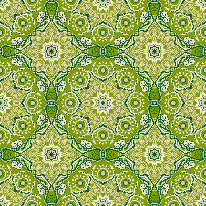 Seamless Pattern with Beautiful Ethno Mandalas in Brown Colors. Vector Illustration Stock Vector ...