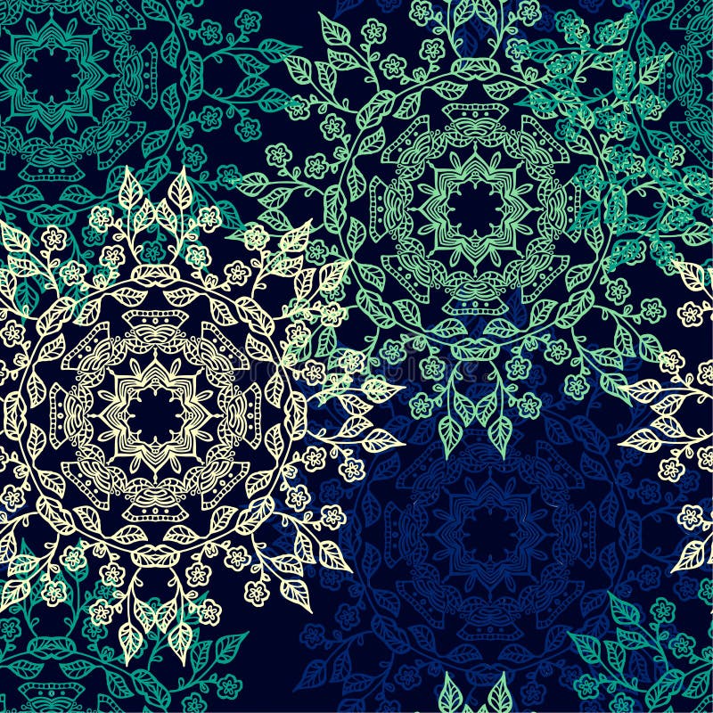 Seamless Pattern with Beautiful Mandalas. Vector Illustration Stock ...