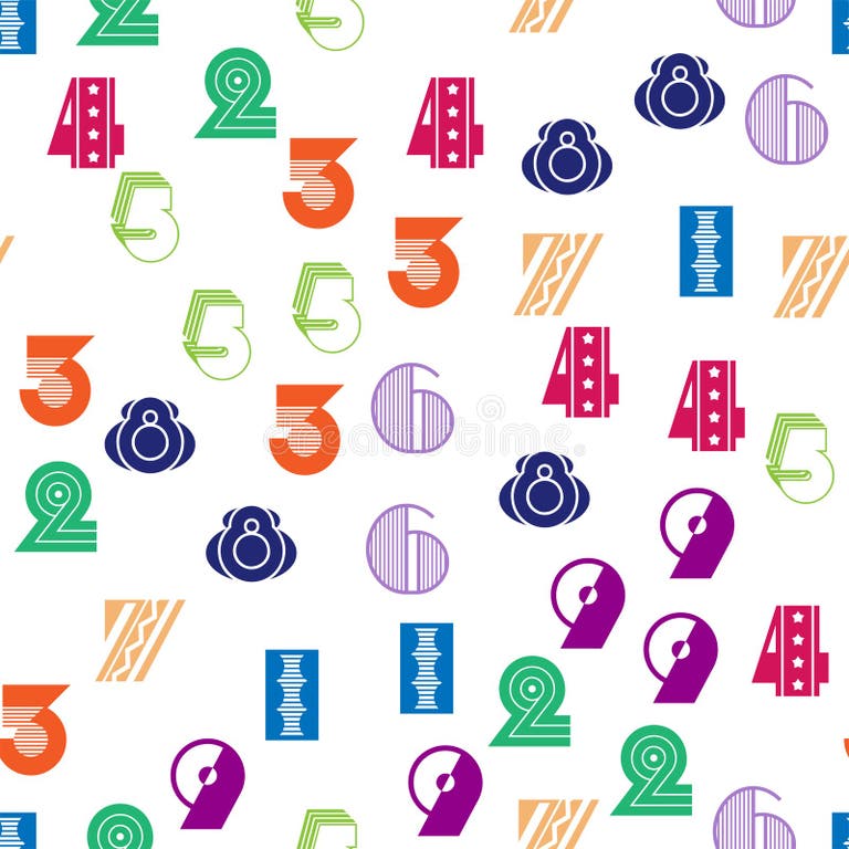 Seamless Pattern with Beautiful Numbers. Algebra and Geometry ...