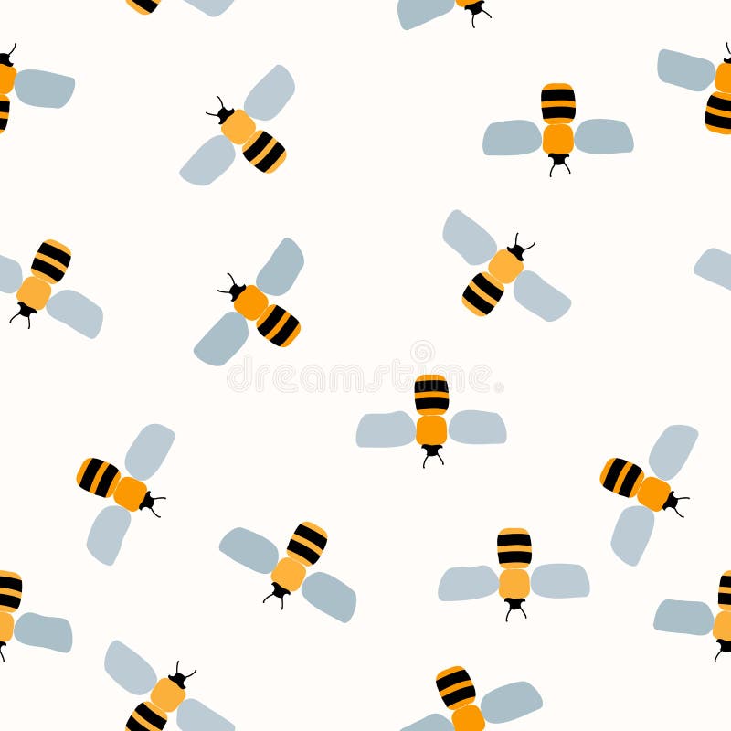 Seamless Pattern. Bee stock illustration. Illustration of hand - 46384565