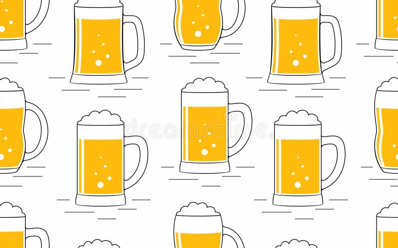Beer seamless pattern stock vector. Illustration of hand - 119818603