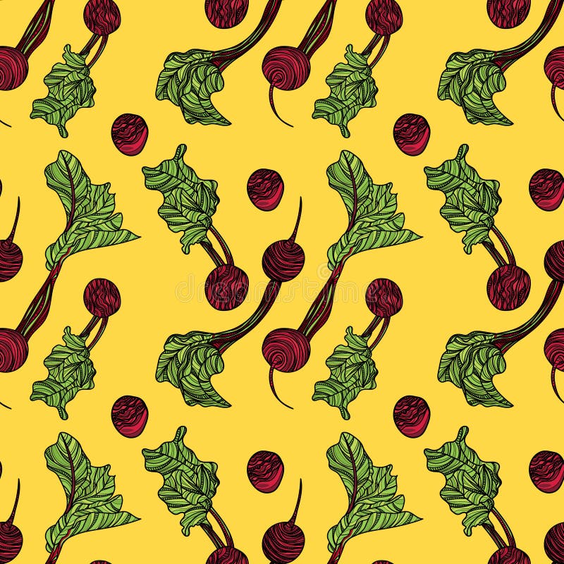 Seamless Pattern with Beets. Stock Vector - Illustration of vegetable ...