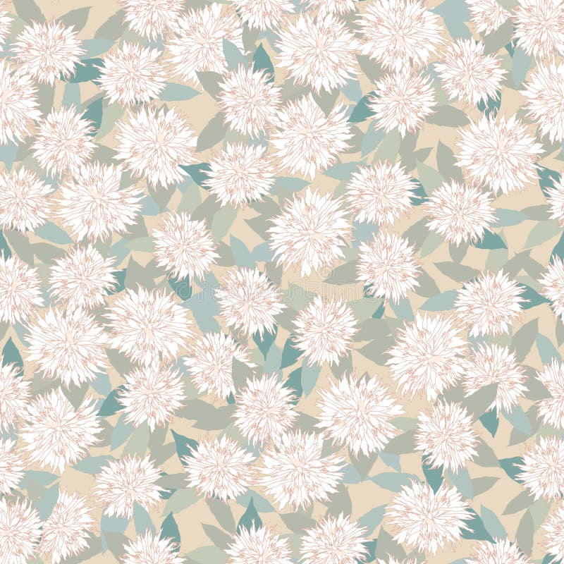 Seamless Pattern with Beige Floral Theme Stock Vector - Illustration of ...