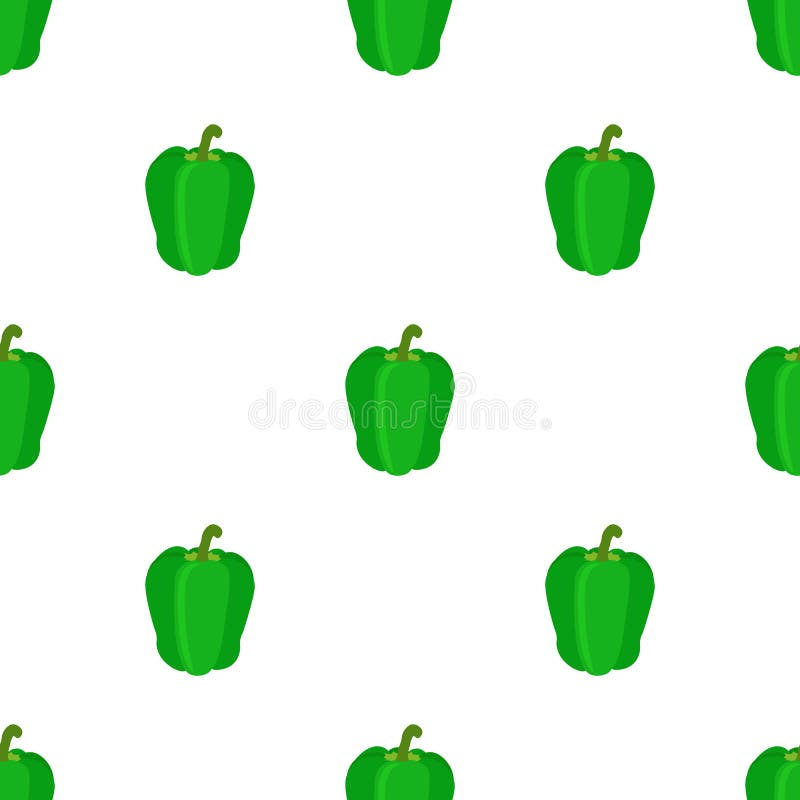 Seamless Pattern of Bell Peppers. Green Sweet Pepper Stock Illustration ...