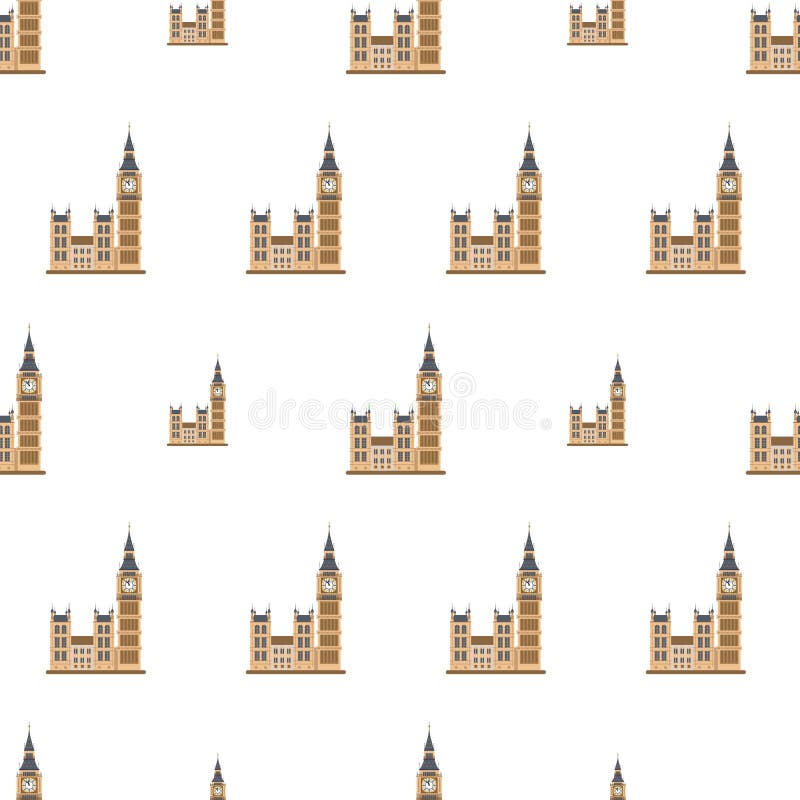 Seamless Pattern Big Ben. Suitable for Backgrounds, Postcards, and ...