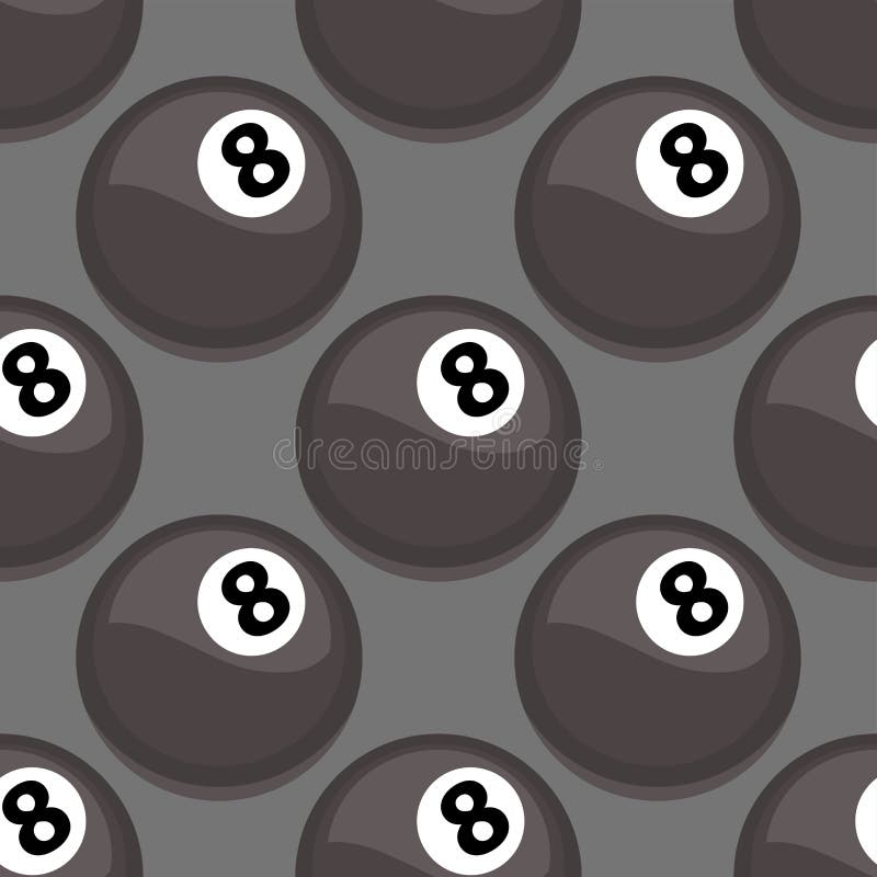 Seamless Pattern with Billiards Ball Vector Black Symbol Game Tile ...
