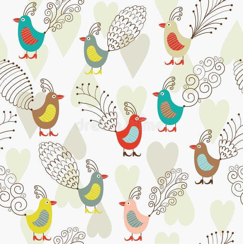 Cute Birds and Birds Houses Background Stock Vector - Illustration of ...