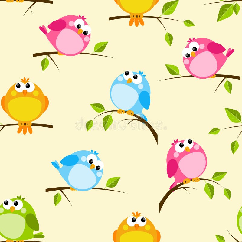Seamless Pattern with Birds Stock Vector - Illustration of nature, bird ...