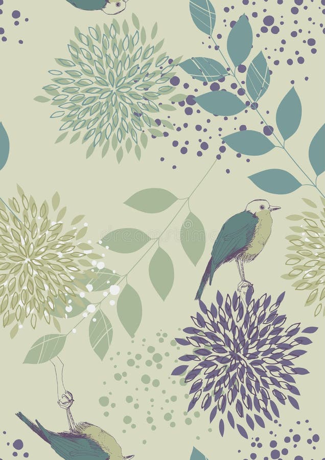 Seamless Pattern with Birds Stock Vector - Illustration of color ...