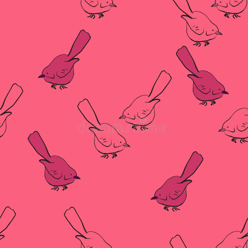 Seamless Pattern with Birds Stock Vector - Illustration of minimalistic ...