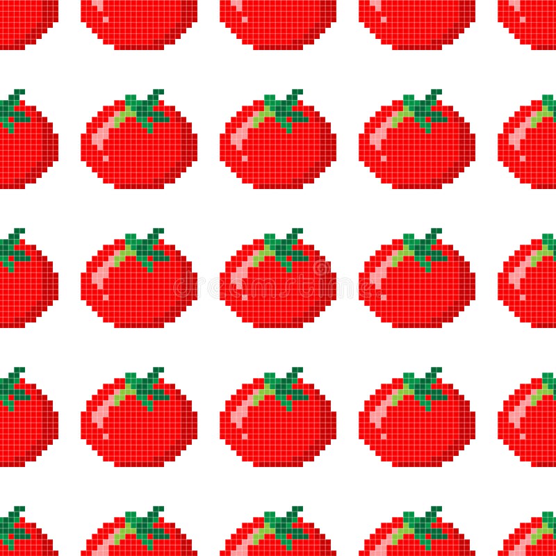 Pixel Art Tomato stock vector. Illustration of pixel - 169700896