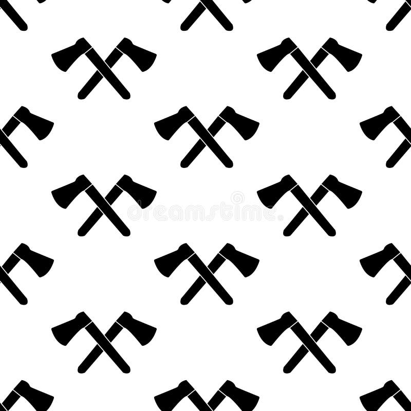 Seamless Pattern with Black Ax. Stock Illustration - Illustration of ...