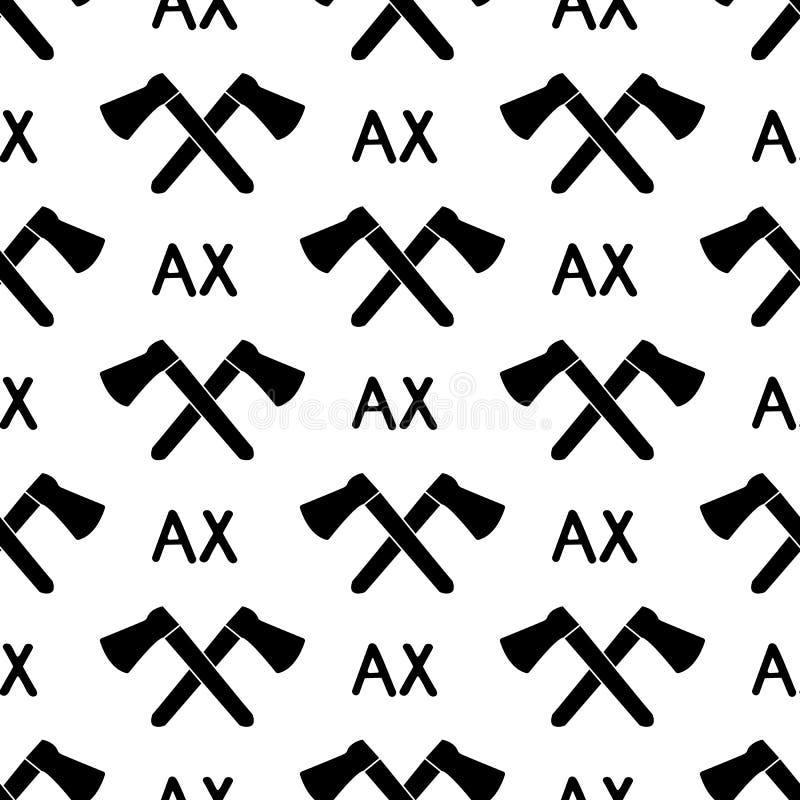 Seamless Pattern with Black Ax. Stock Vector - Illustration of icon ...