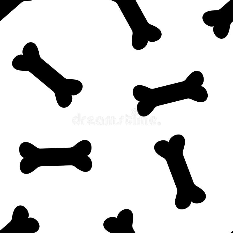 Seamless Pattern with Black Bones. Vector Illustration Stock ...