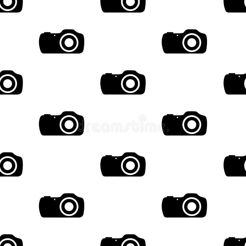 Seamless Pattern with Black Cameras. Stock Vector - Illustration of ...